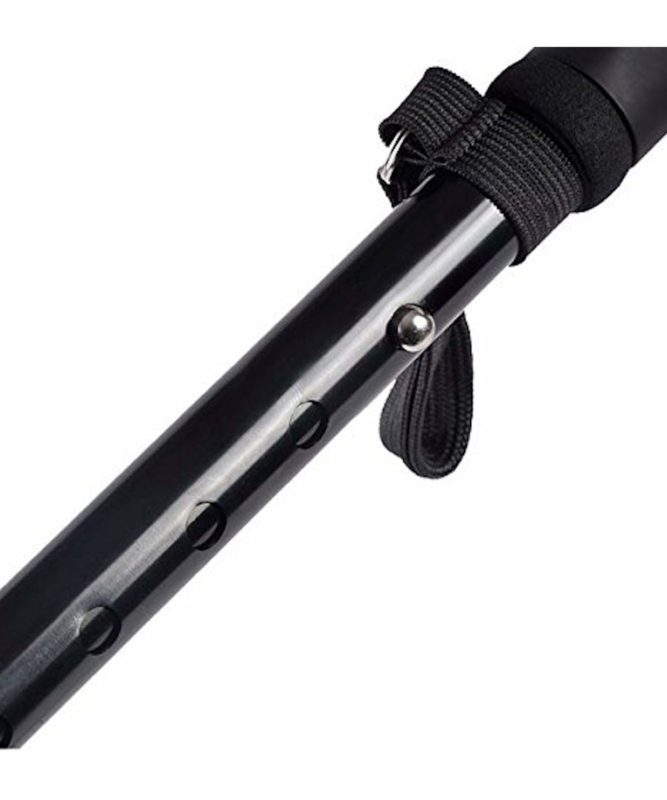 Folding Walking Stick with Torch | Height Adjustable with pivoting base ...