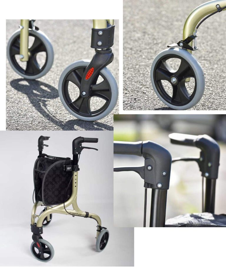 Freestyle Ultra Lightweight Tri Walker Rollator | 3 Wheeled Walker with ...